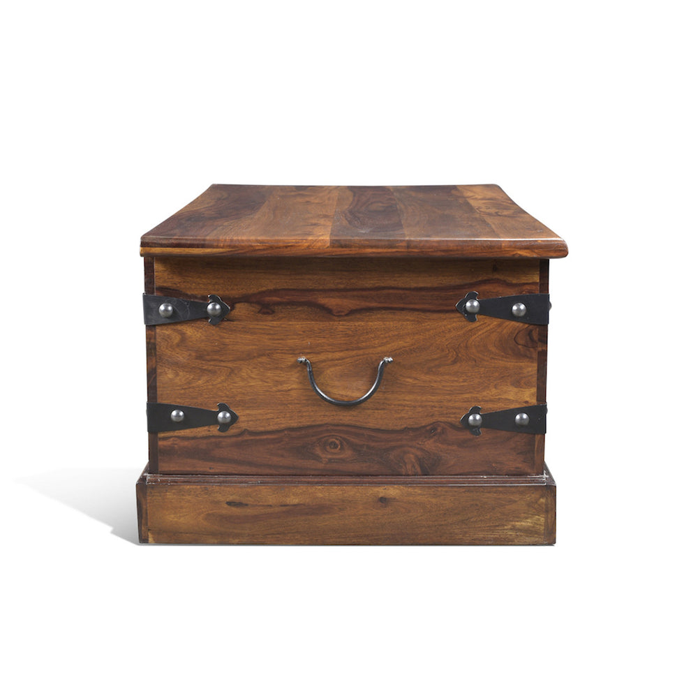 Reclaimed Wood Carved Panel Trunk Coffee Table | Timbergirl